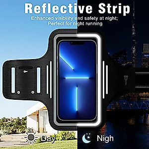 ykooe Running Armband Phone Holder for iPhone 15 Plus, 15 Pro Max, 14 Plus, 14 Pro Max, 13 Pro Max, 12 Pro Max, 11 Pro Max, XS Max, Galaxy S23 Plus, S23 Ultra, S22 Plus, S22 Ultra, A14, A13, Black