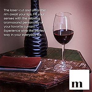 Modvera Stemmed Wine Glasses with Elongated Bowl Design, Crystal, Perfect for Red and White Wine for Your Next Event, Wine Glass Set Sommeliers Will Love - 18 oz, Set of 6