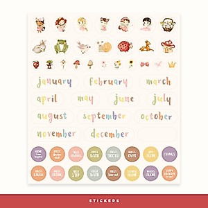 Baby's First Year Book & Calendar with 54 Stickers By Bright Day – Capture Milestones with Baby's First Year Calendar – Keepsake Memory Journal for Newborns