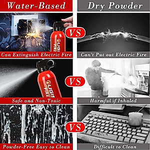 Ougist 2 Pcs Fire Extinguisher with Mount - 4 in-1 Fire Extinguishers for The House, Portable Car Fire Extinguisher, Water-Based Fire Extinguishers(620ml)