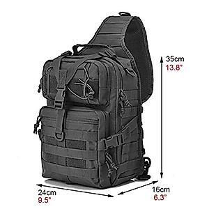 Hebetag Nylon Sling Bag Hiking Backpack for Men Women Travel Outdoor Tactical Military Camping Walking Mountain Climbing Crossbody Messenger Chest Shoulder Pack Casual Ruckpack