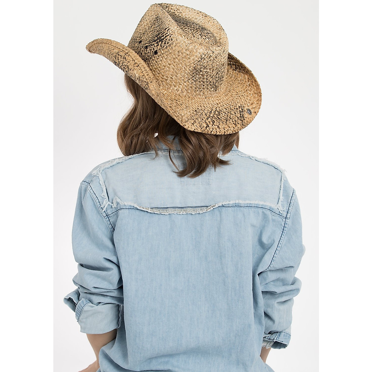 Peter Grimm Drifter Hats, Woven Straw Hat Unisex, Cowboy & Cowgirl (Black, Maverick)