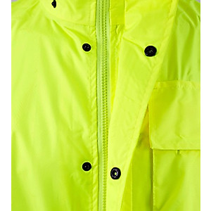 RK Safety Class 3 Rain suit, Jacket, Pants High Visibility Reflective Black Bottom RW-CLA3-LM11 (Large, Lime)