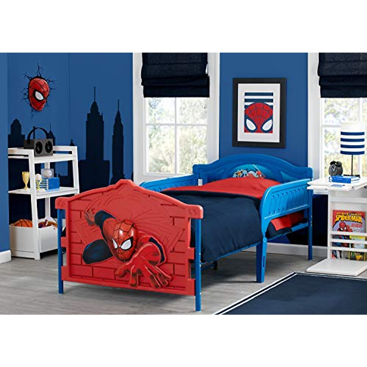 Marvel Spider-Man Plastic 3D-Footboard Twin Bed by Delta Children