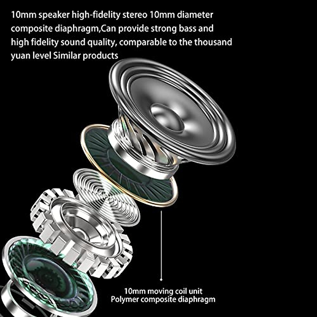 HiFi Bluetooth Earbuds, Bluetooth Headset Game Music Dual Ear Wireless Sport Earphone Intelligent Noise Reduction Waterproof Headset