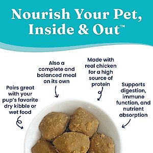 Solid Gold Food Toppers for Picky Dogs - Real Chicken Meatball Topper - 3 Pack Healthy Dog Treats - High Protein Soft Dog Treats to Serve w/Dry Dog Food or Wet Dog Food or as Dog Snacks