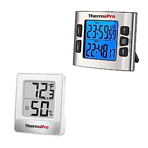 ThermoPro TP49 Digital Hygrometer Indoor Thermometer+ThermoPro TM02 Digital Kitchen Timer