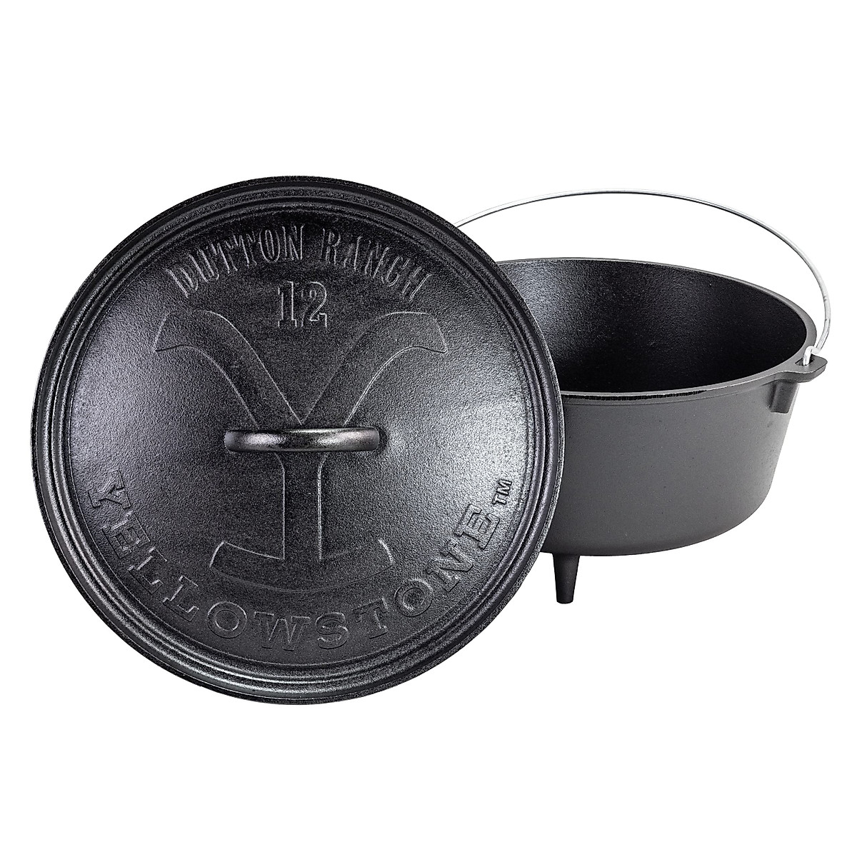 Lodge Yellowstone - 12" Deep Camp Dutch Oven, Power Y Lid, Black
