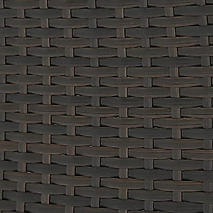 Ulax furniture Outdoor Storage Bench Rattan Style Deck Box w/Cushion