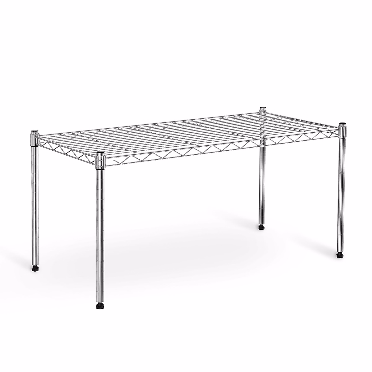 HealSmart 1-Tier Shelving Unit, 29.92" W x 13.78" D x 14.96" H Steel Organizer Wire Rack, Chrome
