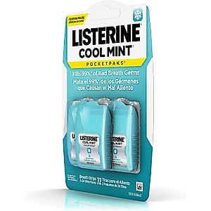 Listerine Cool Mint Pocketpaks Breath Strips, 12-24-Strip Pack Total 288 Strips