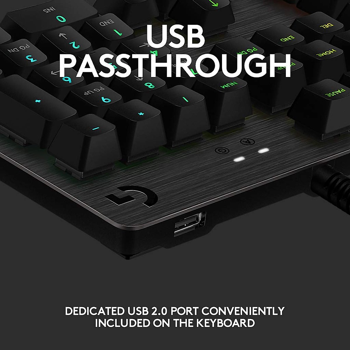 Logitech G513 Carbon LIGHTSYNC RGB Mechanical Gaming Keyboard with GX Brown Switches, Memory Foam, USB Pass-Through Port, Aircraft-Grade 5052 Aluminum Top Case - Tactile (Renewed)