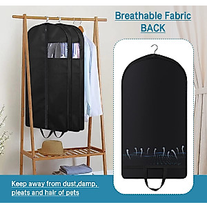 KIMBORA 43" Suit Bags for Closet Storage and Travel, Gusseted Hanging Garment Bags for Men Suit Cover With Handles for Clothes, Coats, Jackets, Shirts（3 Packs）