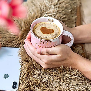 Hendson Mom Gifts, Mothers Day Gifts for Women - Best Mom Ever - Funny Mom Birthday Gift Ideas, New Mom, Pregnancy Congratulations Gifts for First Time Moms - Pink Marble Mug, 11.5oz Coffee Cup