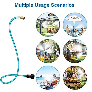 Cobra Mister Stand for Outside Patio, Outdoor Misting Cooling System, Portable Mist Standing for Garden, Bird Bath, Tanning, Water Hose Attachment for Umbrella, Backyard, Plants, Greenhouse, Pool, 6Ft
