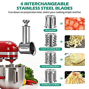 Stainless Steel Slicer Shredder Attachment for KitchenAid Mixer, Cheese Grater, Food Slicer for KitchenAid Mixer, Accessories for Kitchenaid