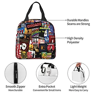 New York Musical Lunch Bags for Kids Reusable Insulated Lunch Box Female white collar nurse student office worker lunch tote bag