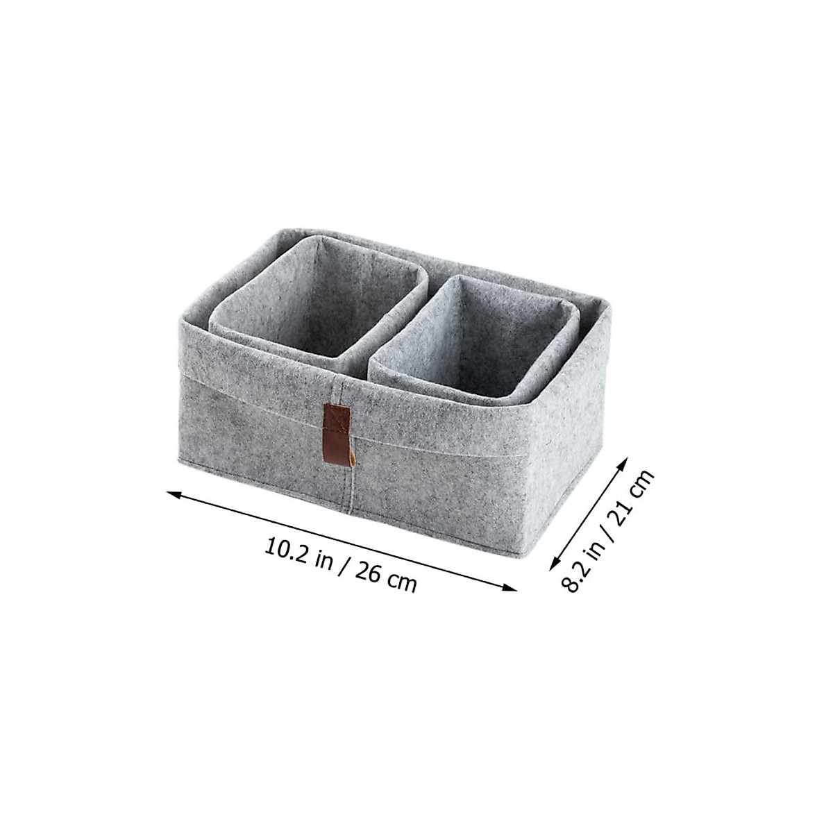 Cabilock 3pcs Felt Storage Basket Ornament Storage Boxes Square Storage Bins Collapsible Basket Desktop Storage Basket Small Storage Basket Felt Cube Box Practical Organizer Felt Basket