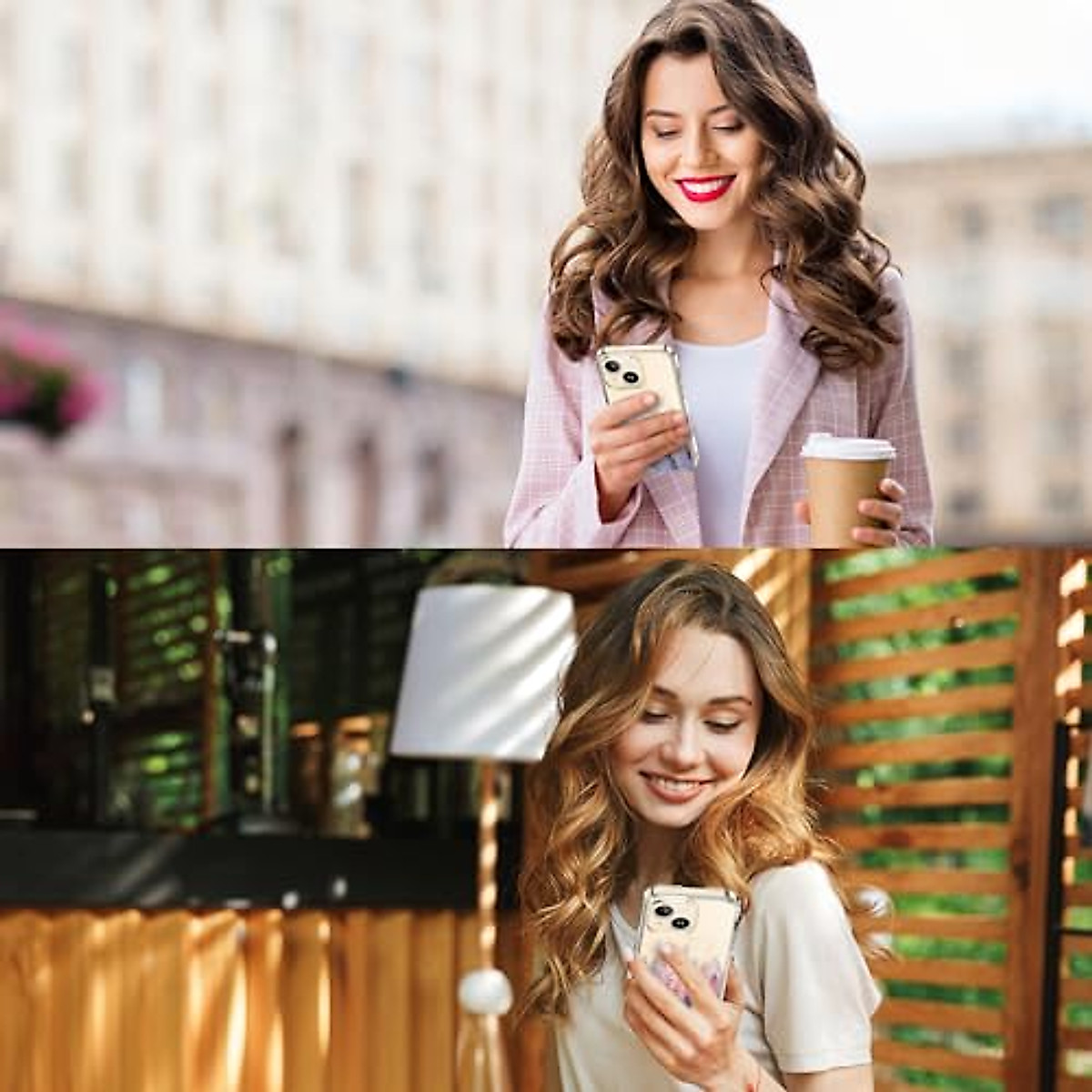 ICEDIO for iPhone 15 Case with Screen Protector-Clear with Fashionable Trendy Patterns-Designed for Girls and Women-Slim Fit Cover-Protective Phone Case 6.1" Cute Trees Floral Flower