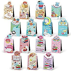 MWOOT 30Pcs Dessert Magnetic Bookmarks for Kids, Cute Magnet Book Markers Kit for Book Lovers, Creative Animal Magnetic Page Clips Accessories for Girls Boys Students Reading Lovers(15 Styles,4.5x3CM)