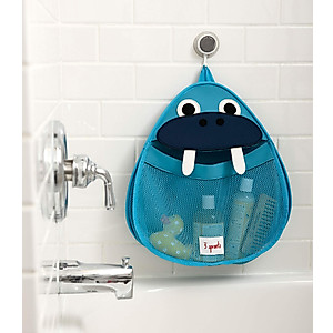 3 Sprouts Hanging Bath Toy Holder for Bathtub - Storage Caddy with Baby Organizer - Shower & Bath Tub Toy Storage Basket, Walrus