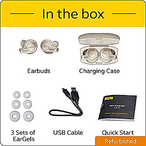 Jabra Elite 65t Alexa Enabled True Wireless Earbuds with Charging Case – Gold Beige (Renewed)