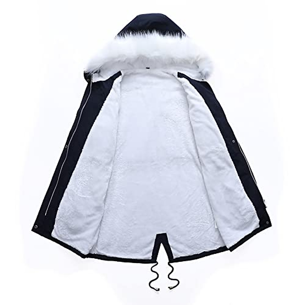 Chamarras para Mujer Women Thickened Puffer Jacket Winter Mid Length Sherpa Lined Coats Warm Windproof Outerwear Parka Jackets with Hood Fur Coat