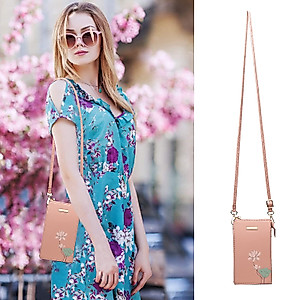 Touchscreen Phone Crossbody Bag for Women Cell Phone Purse Wallet Crossbody with Credit Card Slots for iPhone 13/13Pro etc. (Black)