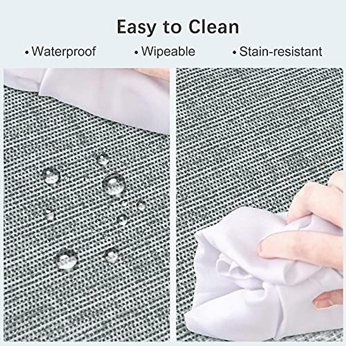 JUCFHY Vinyl Tablecloth with Flannel Backing,Plastic Waterproof Rectangular Tablecloths,Flannel Backed Table Cloth for Camping Dining Indoor & Outdoor,Durable Table Cover(Grey Stripes,52 x 72 Inch)