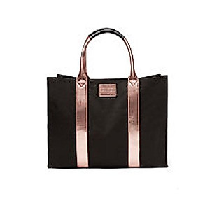 VICTORIA SECRET LIMITED EDITION 2016 TOTE bag weekender BLACK AND ROSEGOLD TRIM