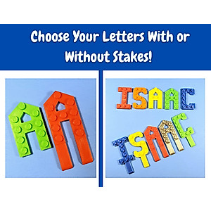 Custom Block Celebration Cake Topper Set Happy Birthday Sign, Name & Numbers Lego Compatible (1 Number / 5 Letters or Less)