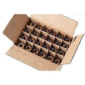 Focus Nutrition Black Boston Round 1 oz Dropper Bottles | Glass Dropper Bottles for Essential Oils | 1 oz Bottles With Bamboo Dropper Caps | 24 Pack