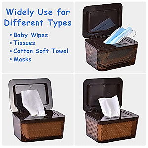 Umtiti Wipes Dispenser & Wipes Pouch/Tissue Bag, Wipes/Tissue Case with Moisture Seal Secure Lid, Non-Slip Rubber Feet & Sealing Design Keeps Wipes Fresh, Dustproof Wipes Container(BN+Panda)