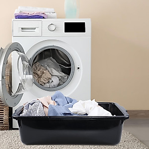 Sadstory Black Plastic Commercial Bus Tub, 35 L Plastic Large Bus Box, 4 Packs