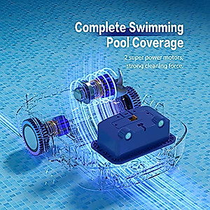 BESTROBTIC PC01W Cordless Robotic Pool Cleaner, Ultra Powerful Pool Vacuum with Triple Motors, Sonar Detection Turning & Obstacle Avoidance, Self-Parking, Up to 120mins, Ideal for Above/In-ground Pool