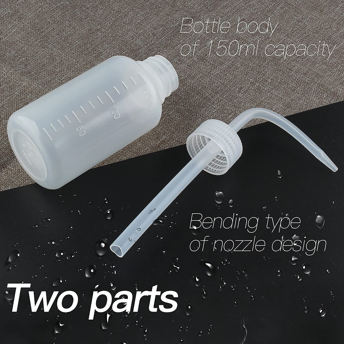 Piutouyar 2Pcs Plastic Wash Bottle 150ml Plant Squeeze Bottle, Wash Squirt Bottle, Succulent Watering Can for Indoor Plants Flower (5oz)