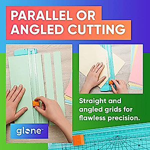 Glone 12 inch Paper Trimmer, A4 Size Paper Cutter with Automatic Security Safeguard for Coupon, Craft Paper and Photos (Green)