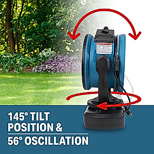 XPOWER Misting Fan FM-88W w/Water Pump, Mounts on 24 Gal Wheeled Reservoir, Cooling, Oscillating, High Velocity, 3-Speed, Industrial, 9 In