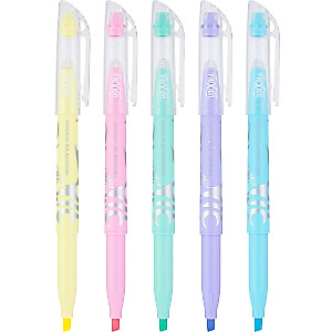 PILOT FriXion Light Pastel Collection Erasable Highlighters, Chisel Tip, Assorted Color Inks, 5-Pack (46543)