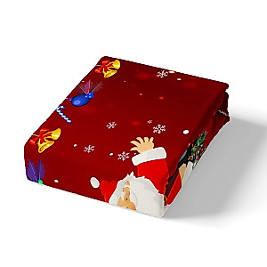 Christmas Kids Bedding Set Santa Claus Racing Car Duvet Cover for Boys Children Bedroom Decor Christmas Tree Comforter Cover Set Snowflake Xmas Theme Bedspread Cover Twin Size With 1 Pillow Case