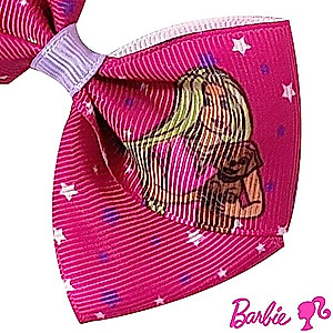 Luv Her Barbie Kids Bows - Hair Accessories Gift Set - Princess Hair Bows - 7 Pcs 4 Inch Bundle - Hair Bows for Girls - Barbie Hair clip - Alligator Clip - Ages 3 +