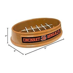 NFL Super-Bowl - Cincinnati Bengals Slow Feeder Dog Bowl. Football Design Slow Feeding Cat Bowl for Healthy Digestion. Non-Slip Pet Bowl for Large & Small Dogs & Cats