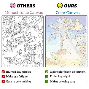 Cornovou 4 Pack Paint by Number for Adults Canvas Framed, 10x10 inch Animals Paint by Number Kits for Kids Beginner, DIY Elephant Giraffe Acrylic Oil Painting for Home Wall Decor Adults Kids Gift