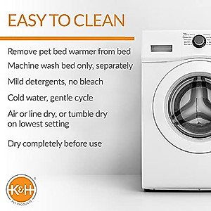 K&H PET PRODUCTS Thermo-Pet Cave Heated Cat Bed - Gray/Geo Flower 17 X 15 X 13 Inches