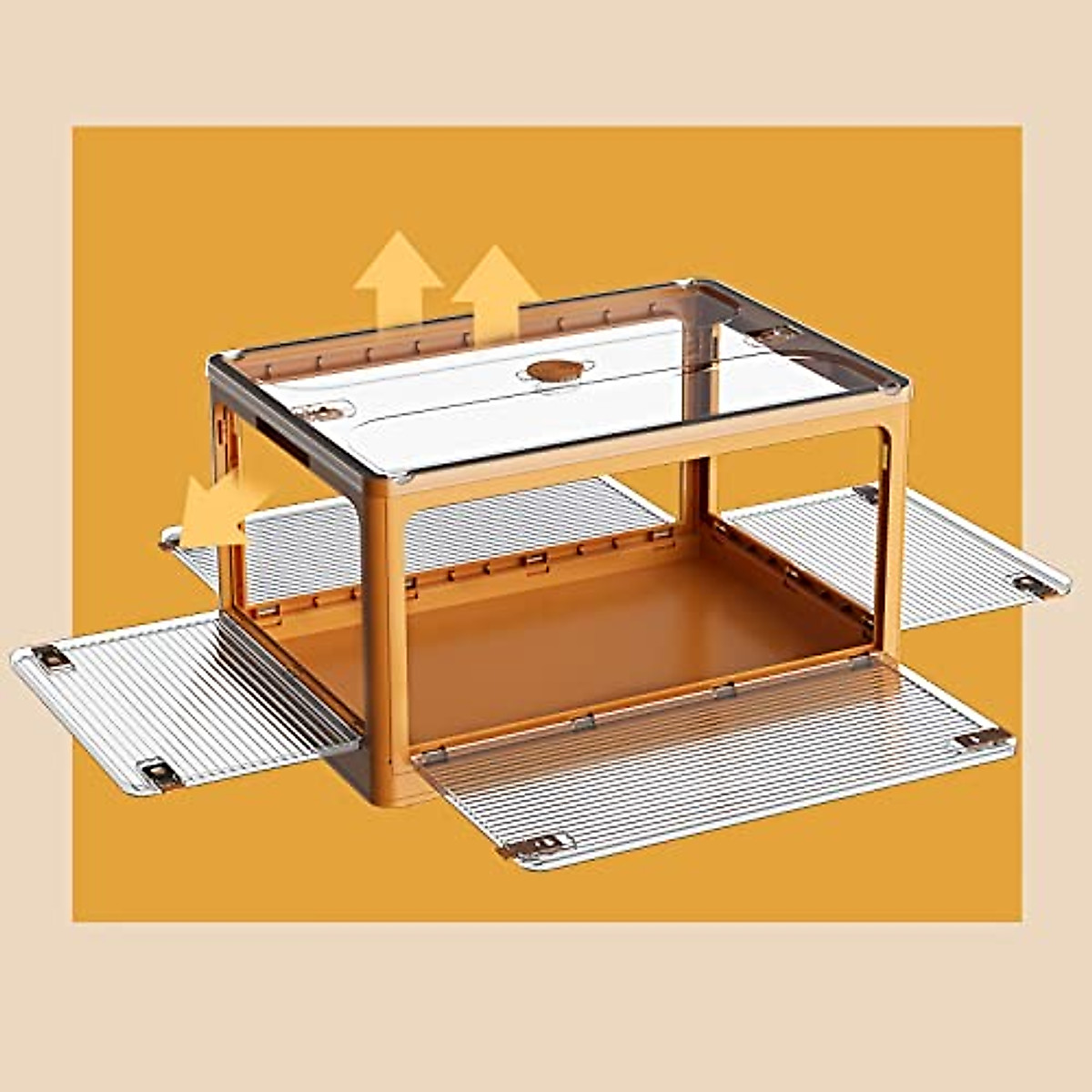 Large Clear Plastic Storage Box with Lid Wheels Collapsible Storage Bins with Five Doors Stackable Folding Container Organizer. Foldable Car Trunk Organizer Picnic Camping Family (Green)