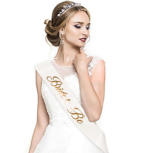 Bachelorette Sashes - Bachelorette Party Set 1 White Bride to Be Sash and 6 Pink Bridesmaid Sashes for Bride to be favors, Bridal Shower Wedding Decorations（7pcs）