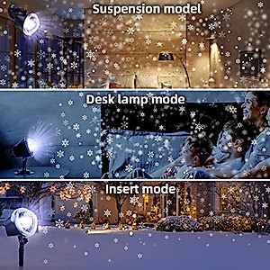 FRANDEK Christmas Snowflake Projector Lights Outdoor, Led Snowfall Lights Waterproof Decorative Christmas Lights Lighting for Xmas Holiday Party Garden Patio Indoor Home Decoration Show