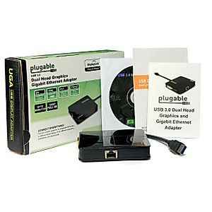 Plugable USB 3.0 Universal Mini Laptop Docking Station for Windows and Mac (Dual Video HDMI and DVI/VGA, Gigabit Ethernet)