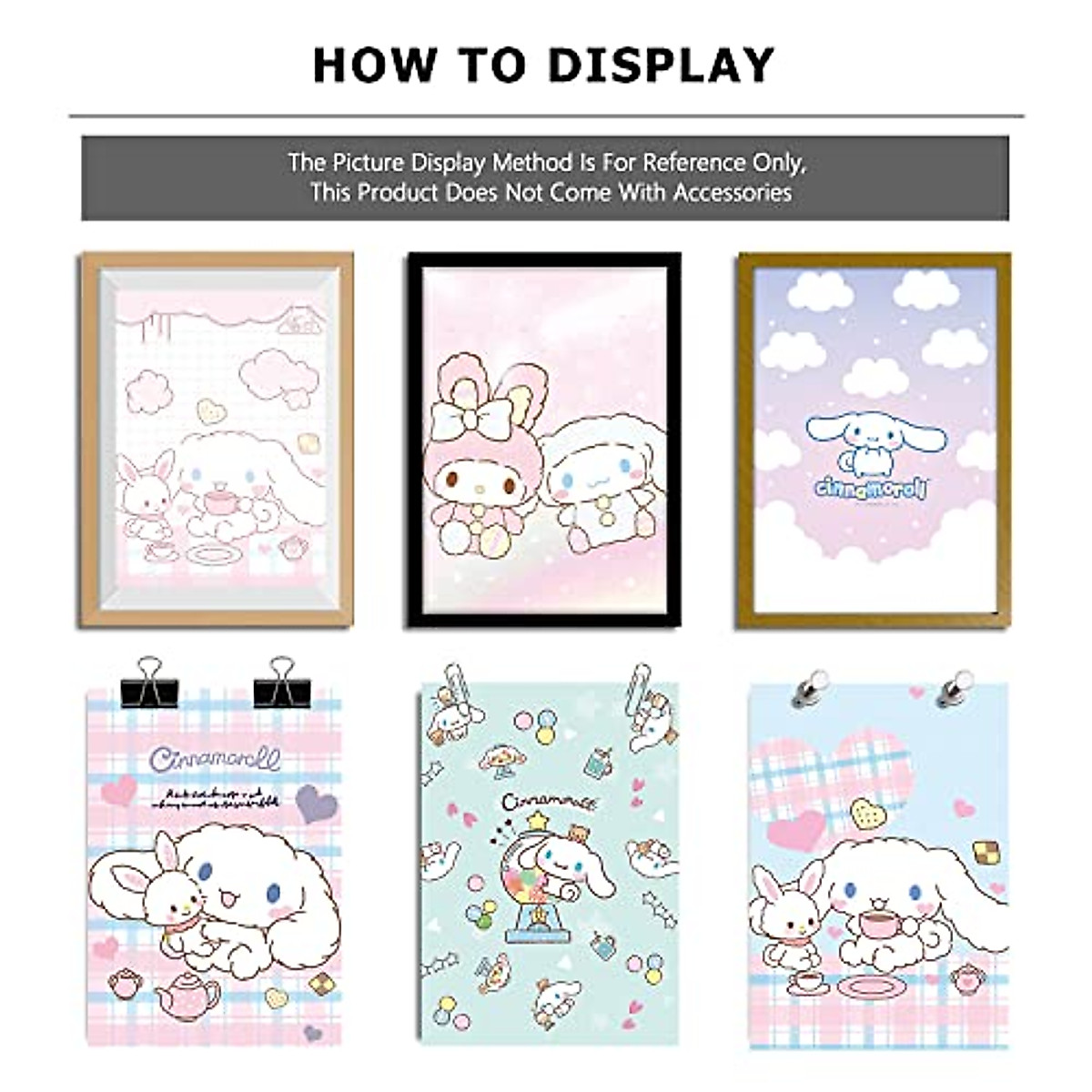 Cinnamoroll Posters, Set of 6 Anime Print Art Cute Posters For Home Bedroom and Dorm Wall Decor, Cinnamoroll Posters Gift Set For Teens, 10x14 Inches, No Framed