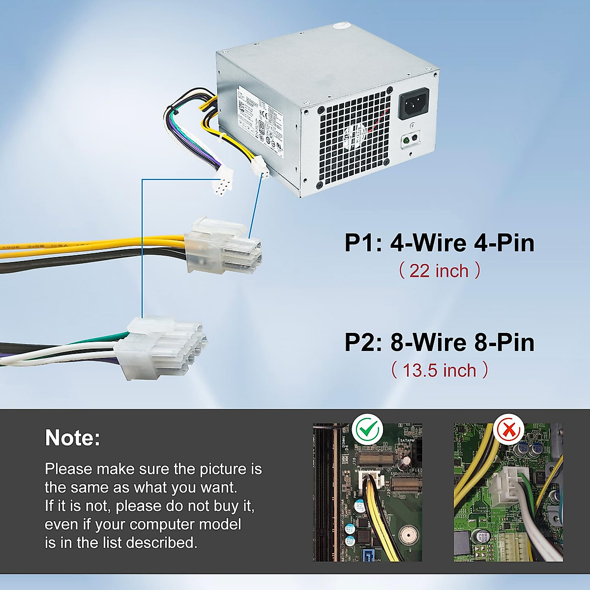 LXun 290W Power Supply Compatible with Dell Optiplex 3020 7020 9020/ Precision T1700/ PowerEdge T20 (MT Mini Tower)(P/N: RVTHD KPRG9 HYV3H H290AM-00 D290A001L L290AM-00 PS-3291-1DF H290EM-00)